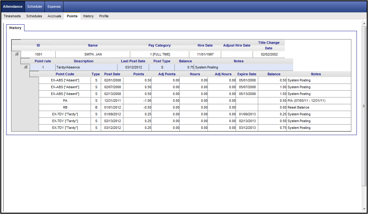 Attendance_PointSystem_EWS_Page